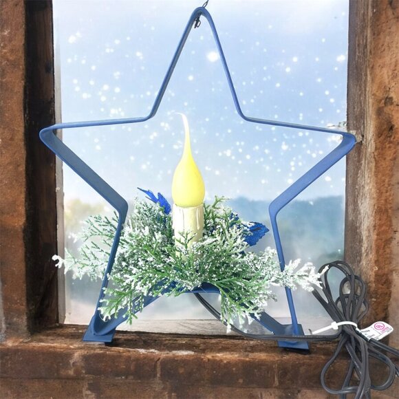 Holiday | Vintage Lighted Metal Star Hanging Candle Country Decor ...